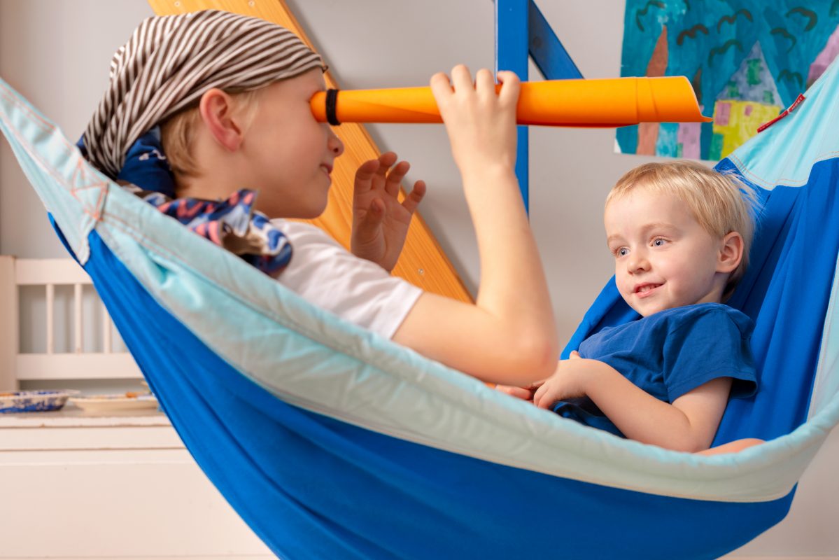 Blue Organic Cotton Kids Hammock with Suspension - Outer Banks Hammocks